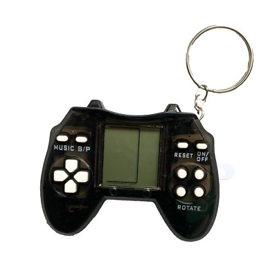 ELECTRONIC PLAYABLE BLACK VIDEO GAME CONTROLLER KEYRING ELECTRONIC SCREEN