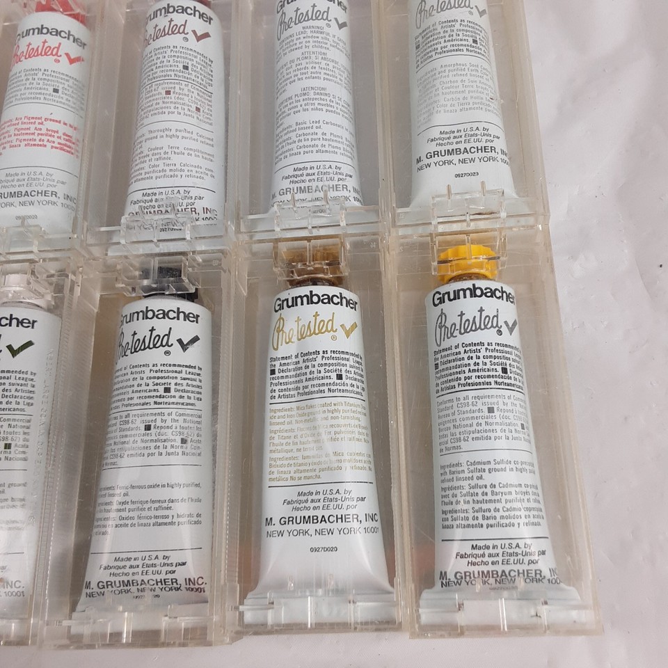 Grumbacher Permanent Artists Oil Color Paints 10 Different Colors Soft ...