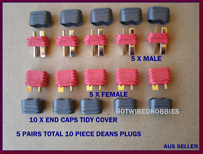 DEANS PLUGS BATTERY CONNECTOR WITH END CAPS XT60 EC3 IMAX B6AC ACCUCEL ...