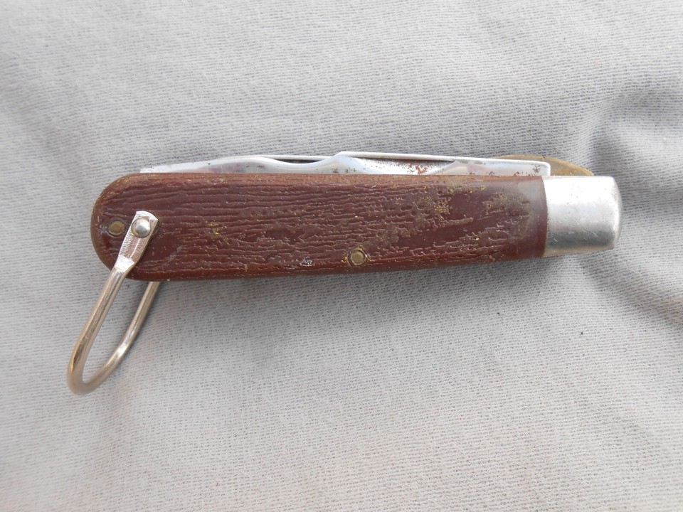 VINTAGE KLEIN TOOLS CHICAGO USA UTILITY ELECTRICAL KNIFE UNUSUAL BLADE ...