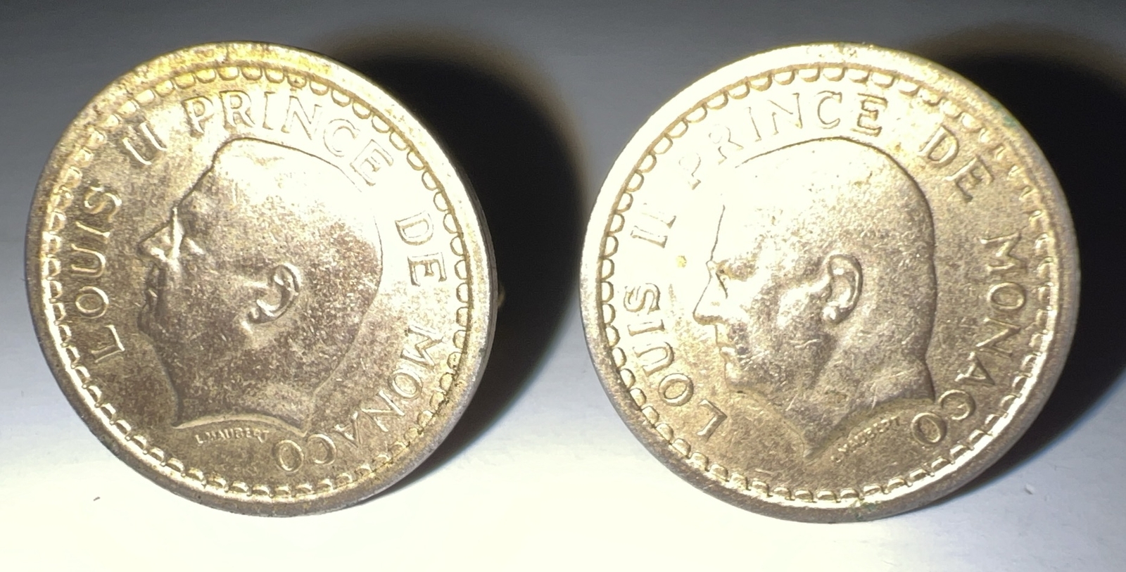 Vintage Louis II Prince De Monaco 1 Franc coin Gold Tone Cuff Links | eBay