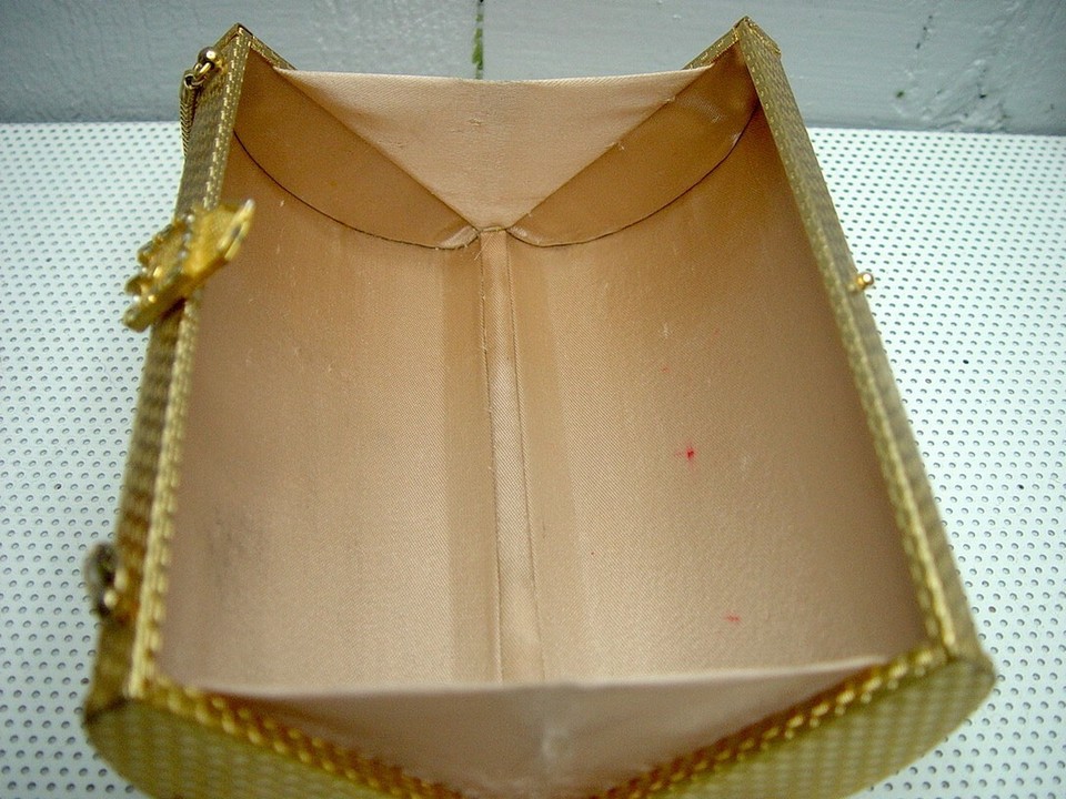 Vintage Metallic Gold Hard Case Clutch Bag | eBay