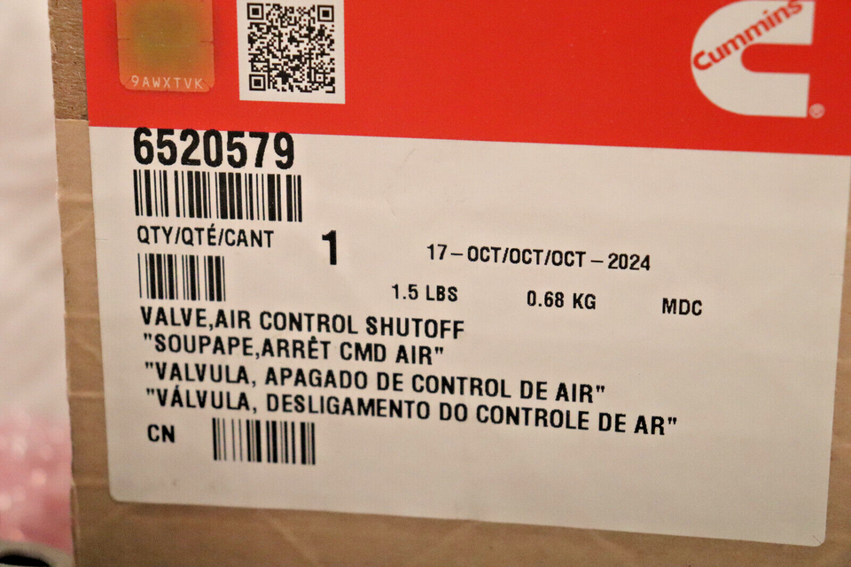 6520579 Cummins Air Control Shutoff Valve ISM ISX Service Engine Turbo ...