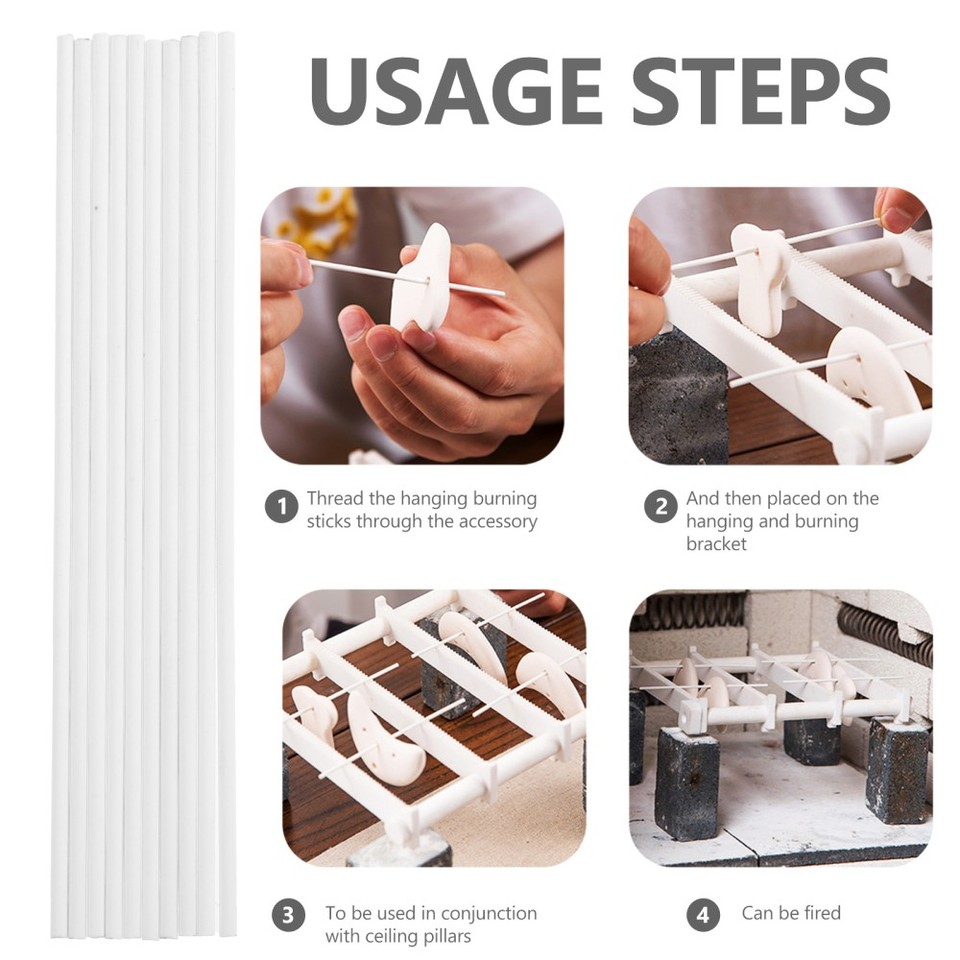 10 Pcs Kiln Sticks Ceramic Jewelry Rod Firing Accessories Hanging ...