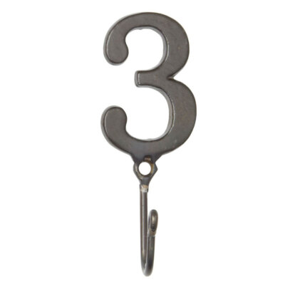 Orwell 11cm Number Hook Home Decor Wall Hanging Organiser/Storage No. 3 ...