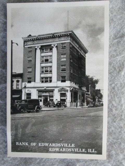 Vintage Bank Of Edwardsville, Edwardsville, Illinois Real Photo ...