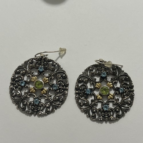 Samuel B Behnam BJC Sterling and 18K Multi Stone round Earrings —(SKU#9 ...