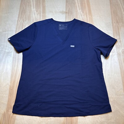 FIGS Technical Collection Casma V Neck Scrub Top Womens XXL 2XL Blue | eBay