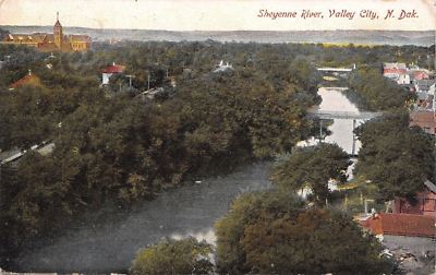Valley City North Dakota~Sheyenne River Runs Through It~1908 Postcard ...