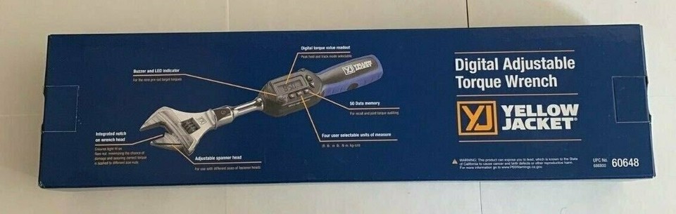 Yellow Jacket 60648 Adjustable Digital Torque Wrench 88381464925 | eBay