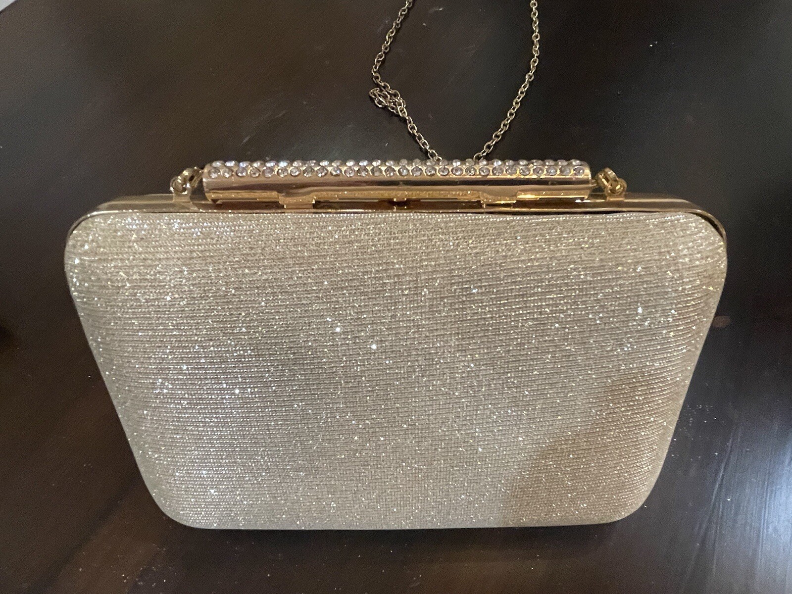 Kate Landry NWT EVENING Purse / Clam-shell Clutch - GOLD Excellent | eBay
