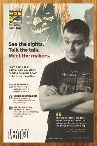 2012 San Diego Comic Con SDCC Print Ad/Poster Scott Snyder American ...