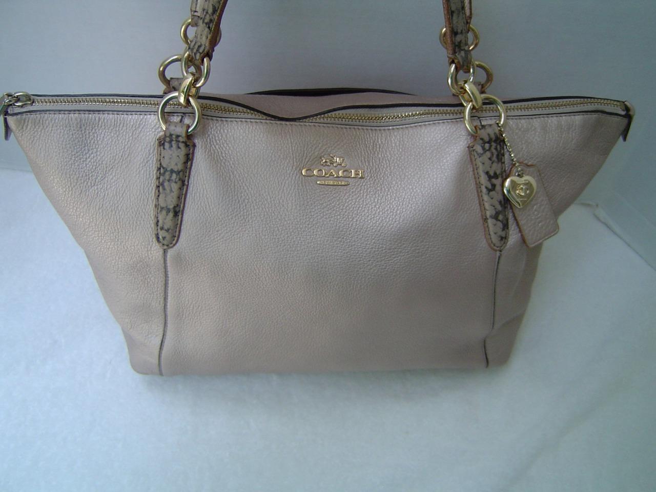 AUTHENTIC COACH GOLD METALLIC LEATHER AVA TOTE W/EXOT… - Gem