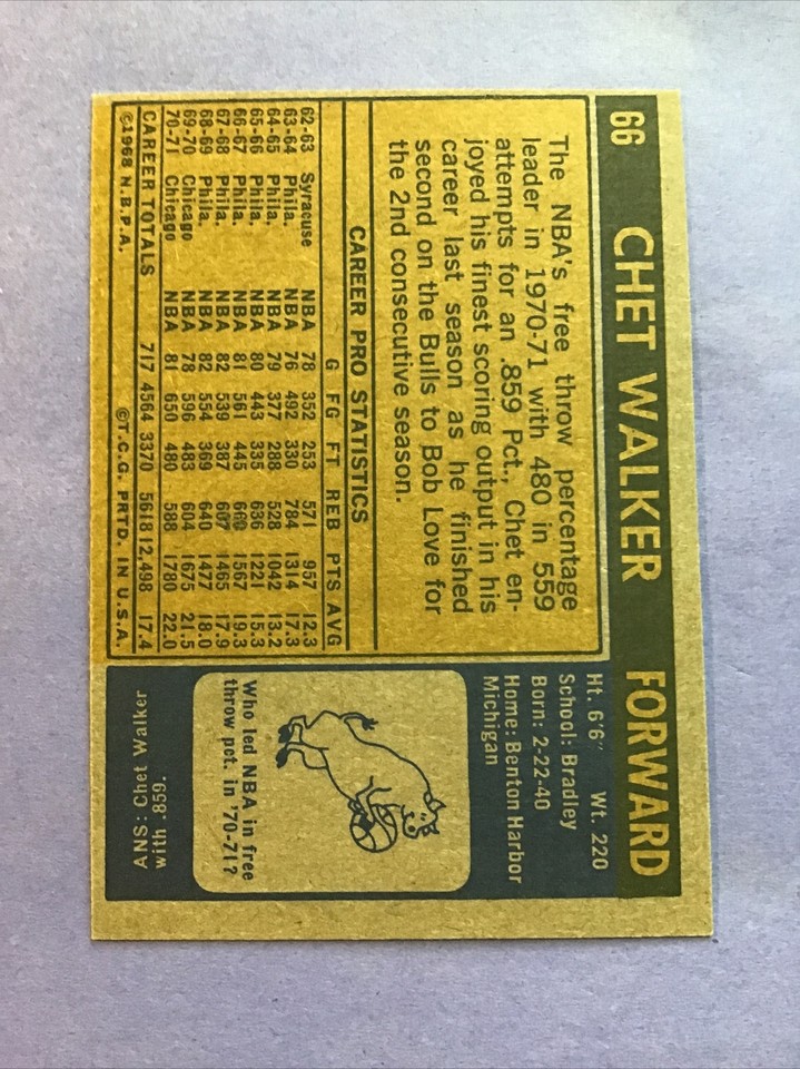 1971-72 Topps #66 Chet Walker NM-MT | eBay