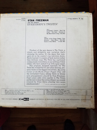 Stan Freeman And The Twisters - Everybody's Twistin' 1961 LP, Album CS ...