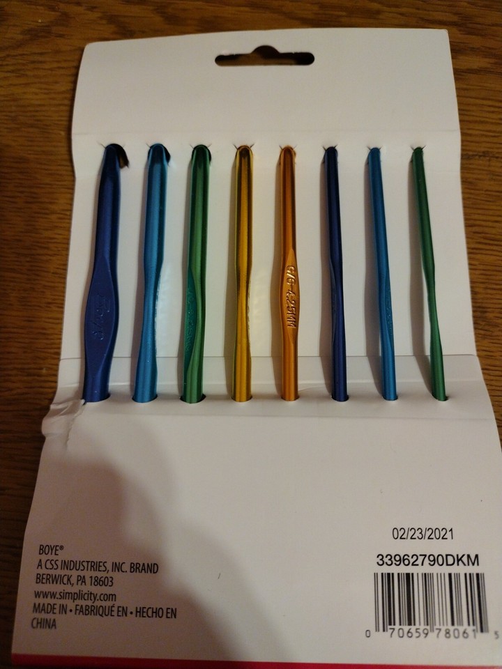 Boye 6279 Aluminum Crochet Hook Set-Sizes D3 To K10.5 | eBay