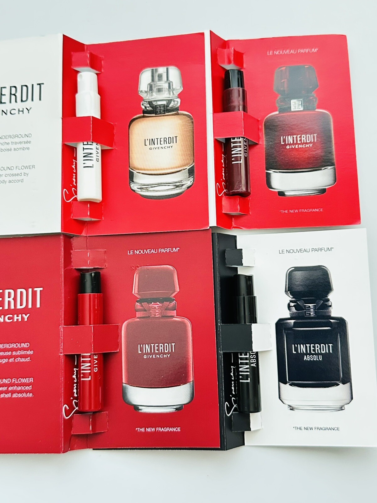 Givenchy L’interdit Perfume Sample Size 4pcs (L’interdit Rouge, Ultime ...