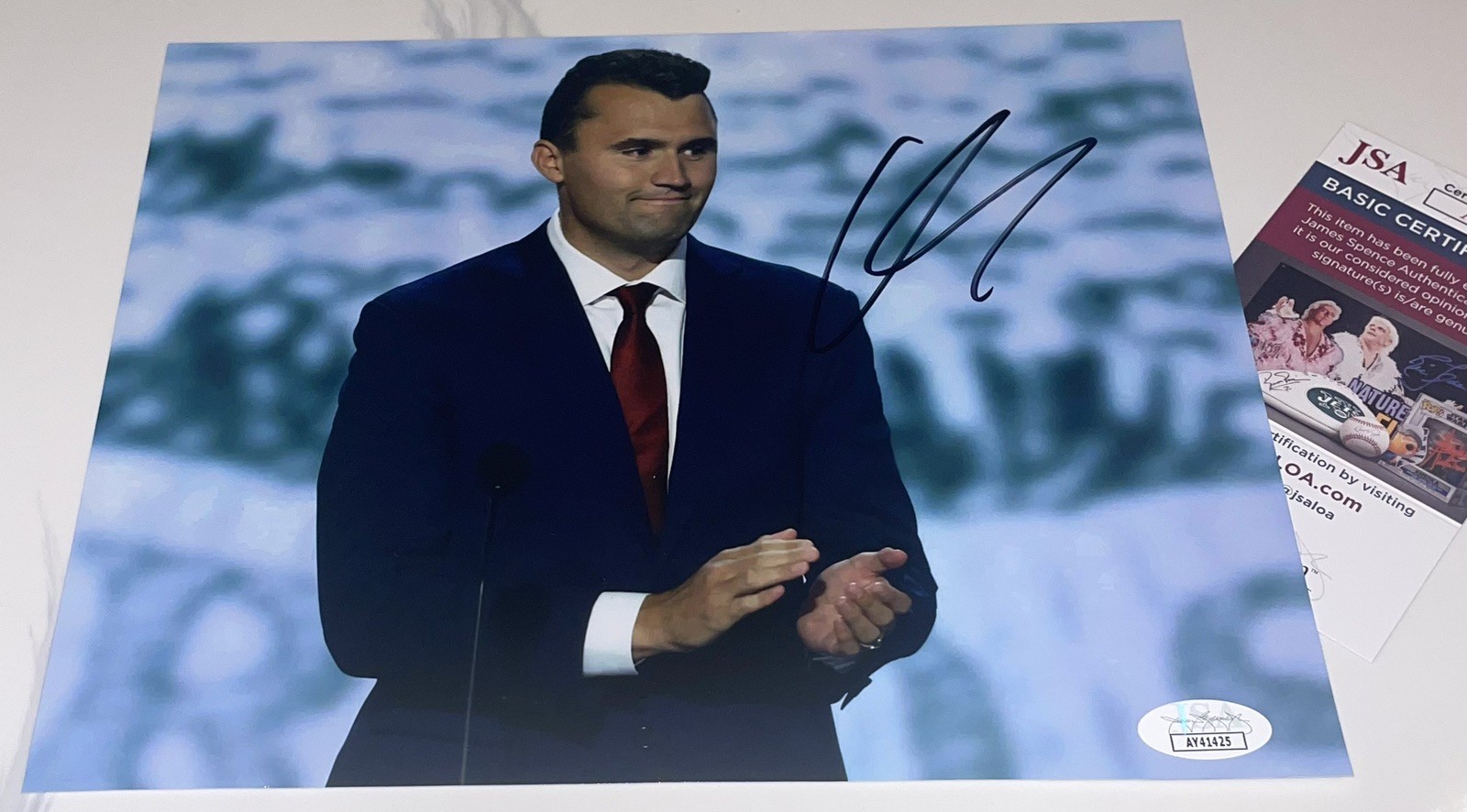 CHARLIE KIRK SIGNED 8X10 PHOTO JSA AUTOGRAPH DONALD TRUMP GOP MAGA ...