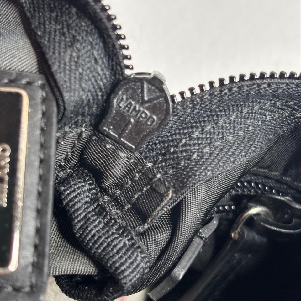 PRADA Triangle Logo Nylon Pouch Black Authentic Women's Clutch Bag | eBay