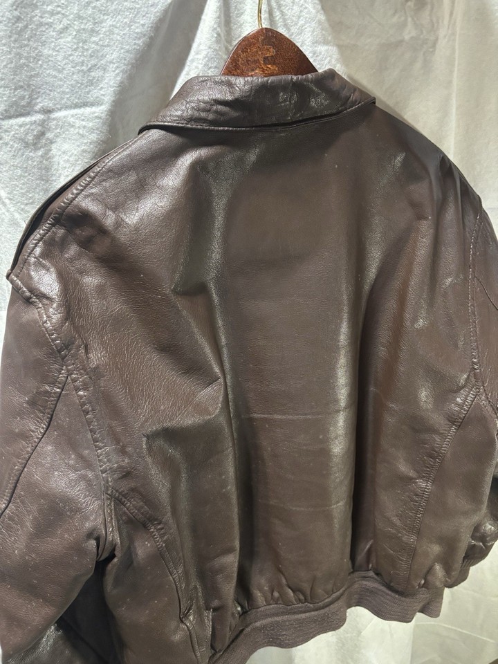 Cooper Type A-2 USAF Brown Leather Bomber Pilot Flight Jacket Coat Size ...
