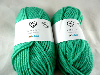 Hobbii Amigo 191 yds each color 30 bright green Soft Sz 3 Acrylic yarn ...