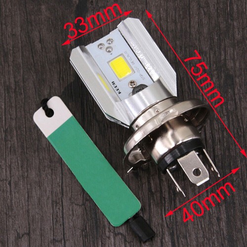 White Motorcycle LED Headlight H4 Hi Lo 20W 2000LM M4-H4 HS1 COB ...