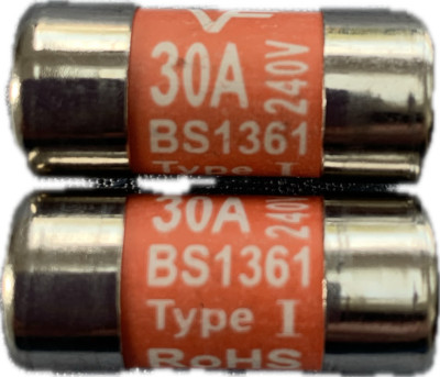 2 x 30 amp, 30amp, 30a Consumer Unit Fuse BS1361 240v Pack of 2 ...