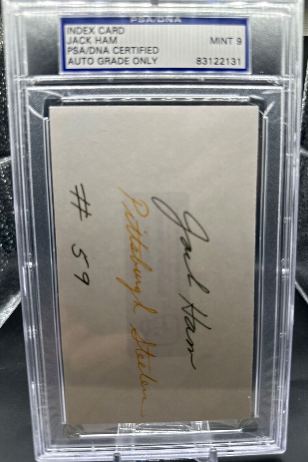 JACK HAM HOF 3X5 INDEX CARD SIGNED AUTOGRAPH PSA DNA BOLD MINT 9 AUTO ...