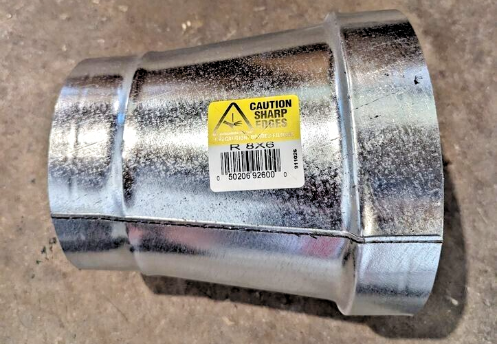 Master Flow 8 x 6 Duct Reducer - Single Wall Galvanized Steel Tapered ...