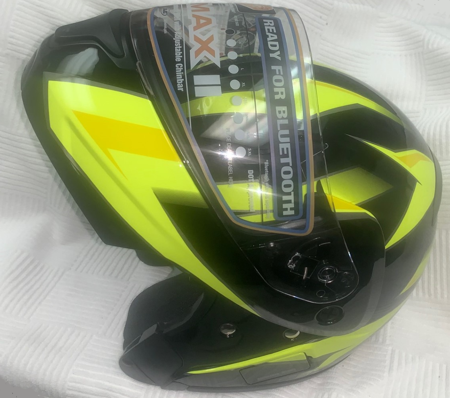 HJC CL-MAX 2 Helmet Modular Motorcycle Gloss Black/Yellow XSmall XS ...