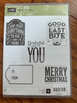 Stampin' Up! retired Merry Everything stamp set | eBay
