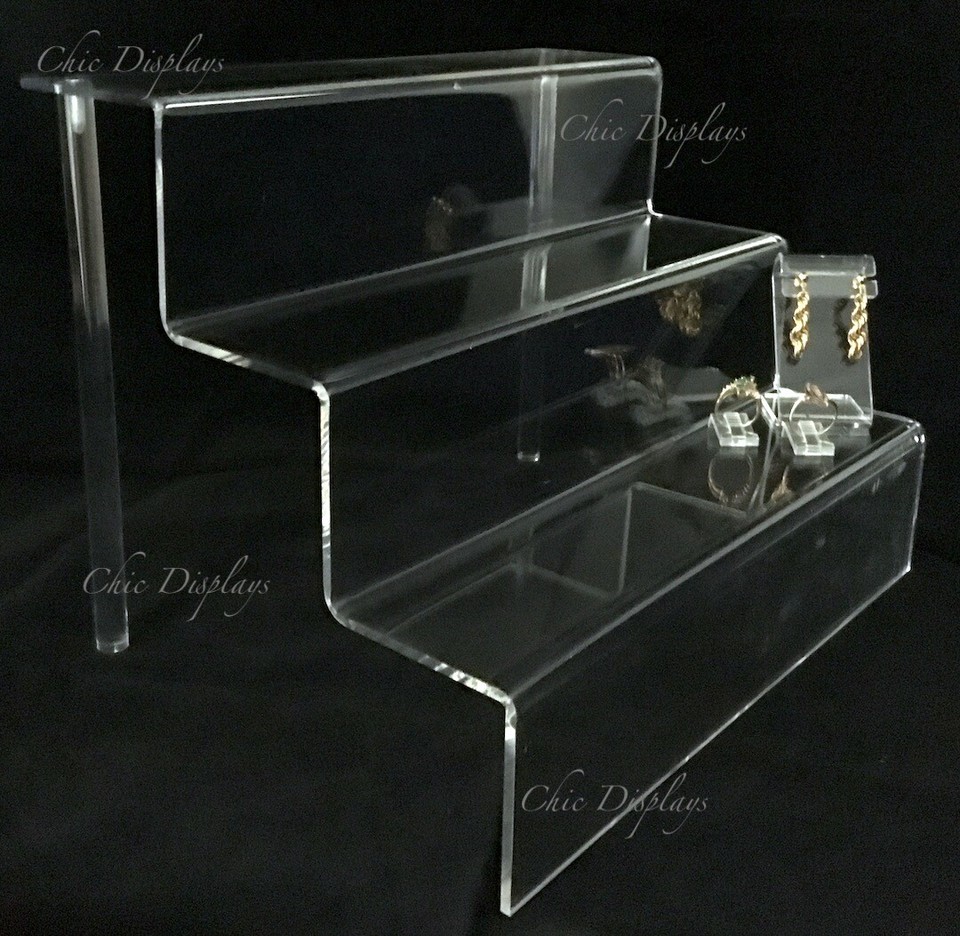 3 Tier Acrylic Jewelry Display Shelf Stand Store Display Acrylic ...