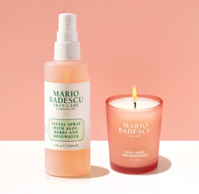 Mario Badescu Skincare Rosewater Mist & Glow Facial Spray & Candle ...