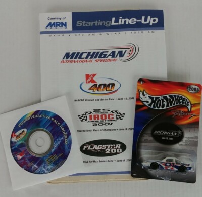 MICHIGAN INTERNATIONAL SPEEDWAY 2001 BUNDLE HOTWHEEL,KMART 400 LINE UP ...