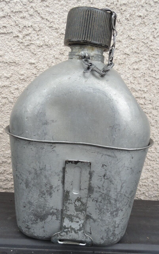 USGI WWII WW2 WORLD WAR 2 US MILITARY AUTHENTIC VINTAGE SILVER CANTEEN ...