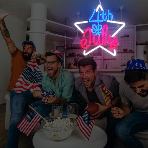 Patriotic 4th of July Neon Light for Wall Decor LED Sign Independence ...
