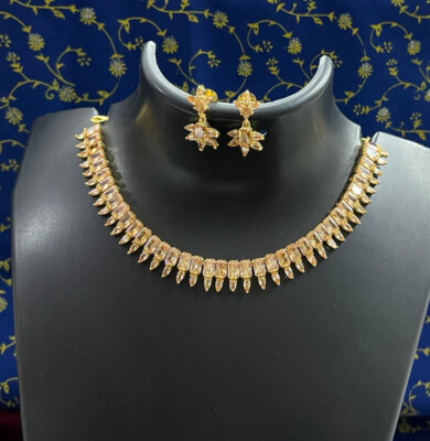 Ad Cz Neckless Set Indian Bollywood Bridal Party Wedding Women s30 | eBay