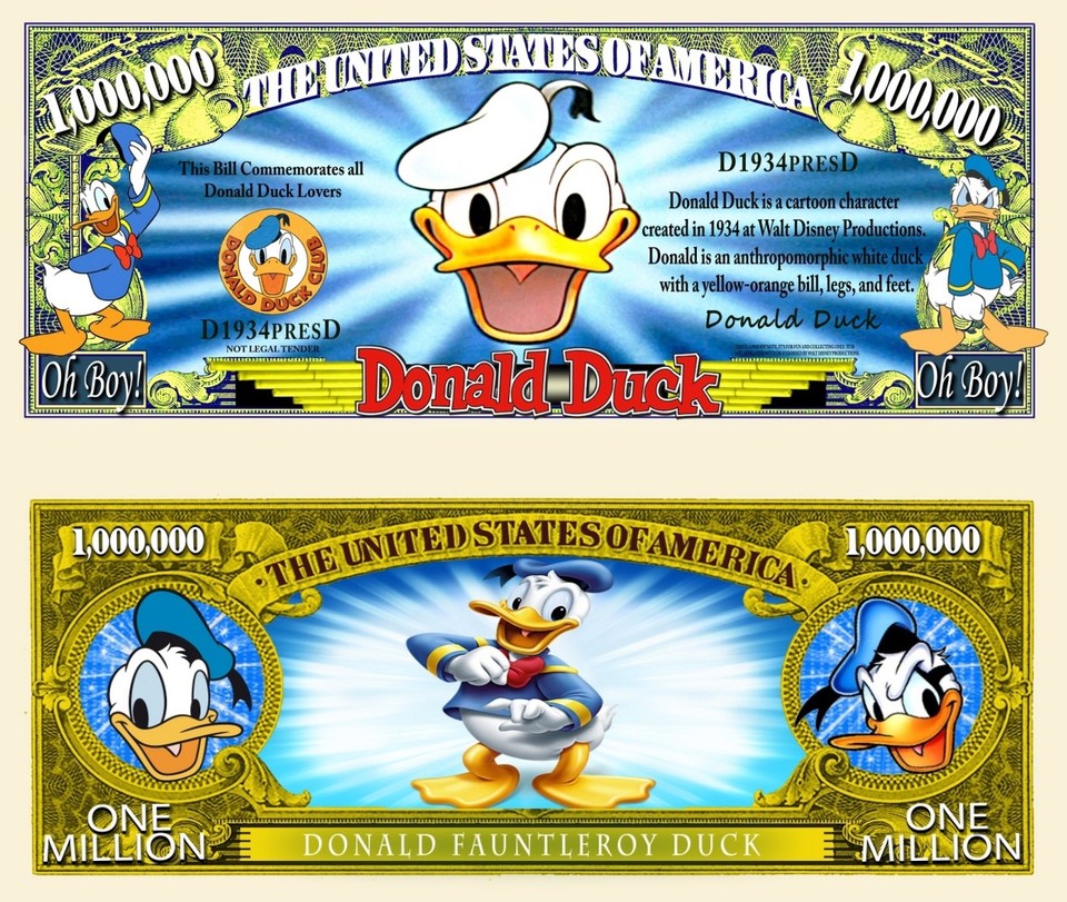 Wacky Classic Cartoons Set of 20 Million Dollar Funny Money Notes ...