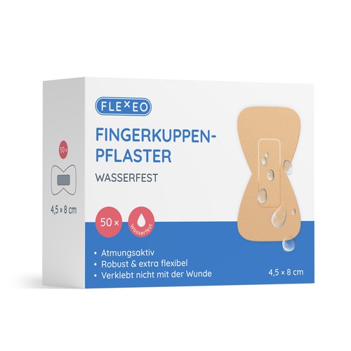 Fingerkuppenpflaster wasserfest beige - 4,5x8cm - 50 Stk ...