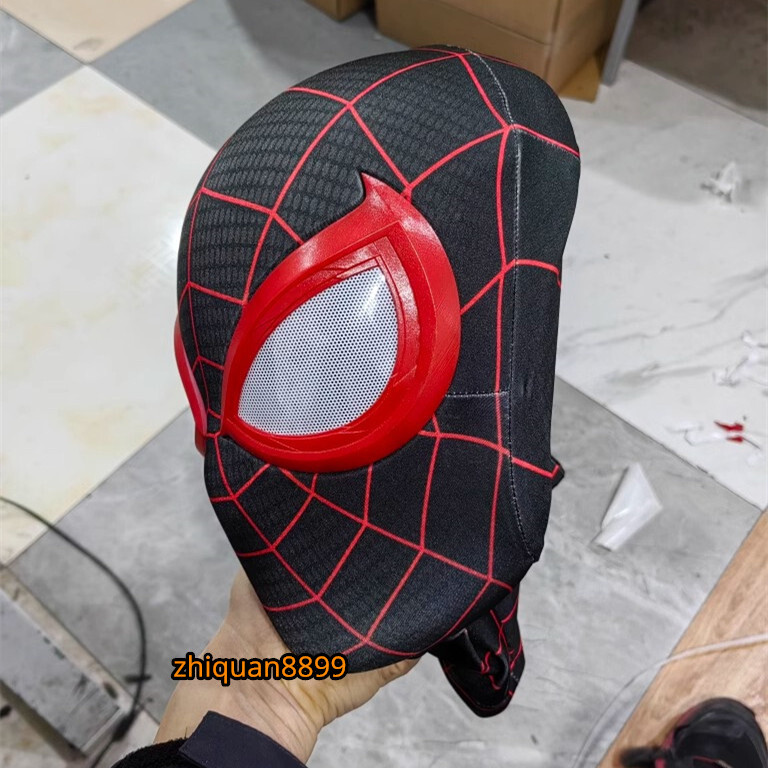 Handmade Miles Morales Spider-man Mask 1:1 Full Helmet Masks Cosplay ...