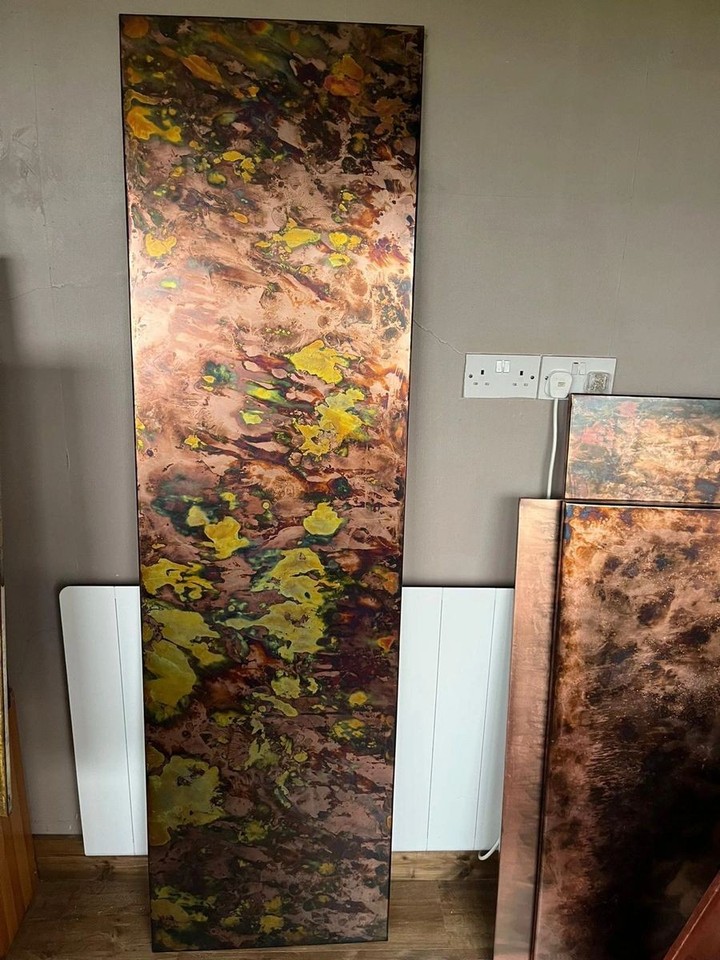 Vertical Distressed Copper Designer Radiator Made To Order 500/1800mm ...