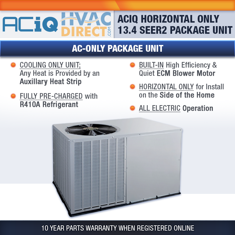 ACiQ 3.5 Ton 13.4 SEER2 Air Conditioning Package Unit AC System, 15kW ...