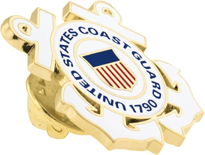 United States Coast Guard Anchor Genuine Emblem Lapel Hat Pin Badge 1 ...