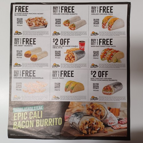 Del Taco Coupons Valid Until 6/30/25 | eBay