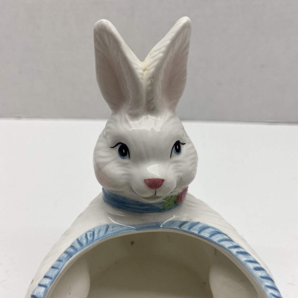 Vintage Avon Ceramic Bunny Rabbit Basket Candy Dish 5 1/2" Rabbit | eBay