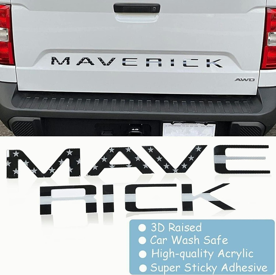 Tailgate Insert Letters for 2022 Maverick Raised Emblem (Black American ...