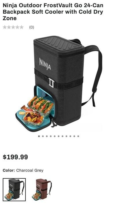 Ninja Outdoor FrostVault Go 36-Can Backpack Soft Cooler with Cold Dry ...