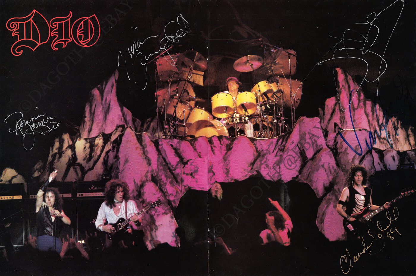 RONNIE JAMES DIO - Jimmy Bain FULLY SIGNED Rainbow Black Sabbath Vinny ...