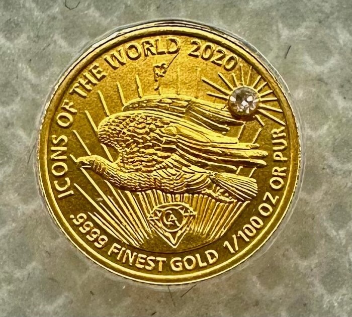 2020 Rwanda Double Eagle USA 1/100 Oz Gold Coin WWF Fauna Wildlife ...