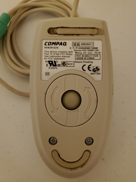 Compaq Desktop Ball Mouse Ps2 2 Button Gray Ps/2 M-s34 for sale online ...